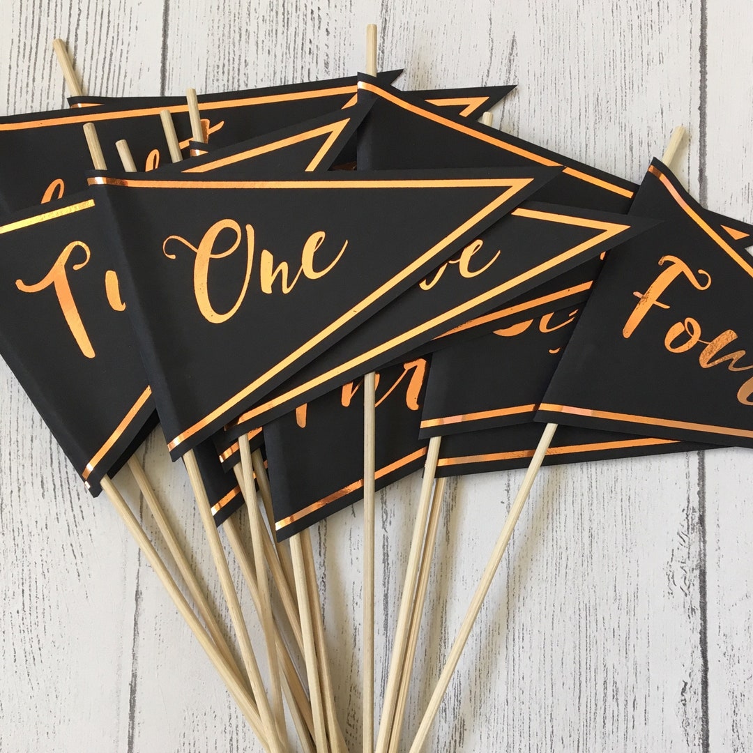 Wedding Table Numbers, Table Number Flags, Table Number Cards, Table ...