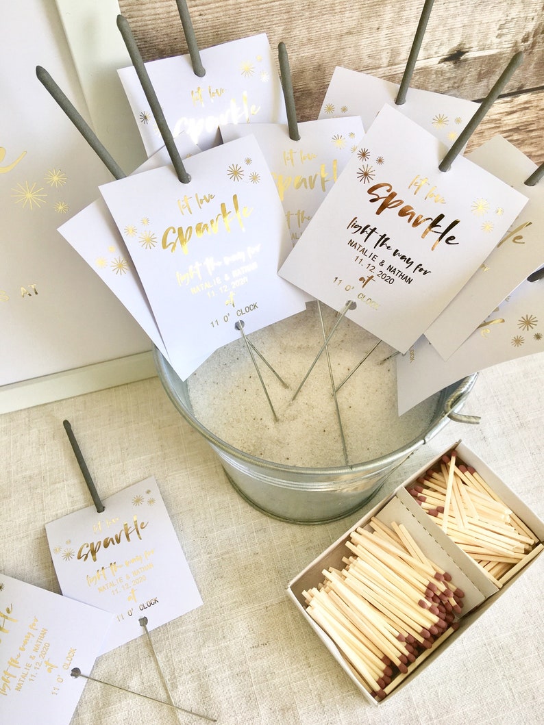 Wedding Sparkler Tags Wedding Sparklers Light the Way Let - Etsy UK