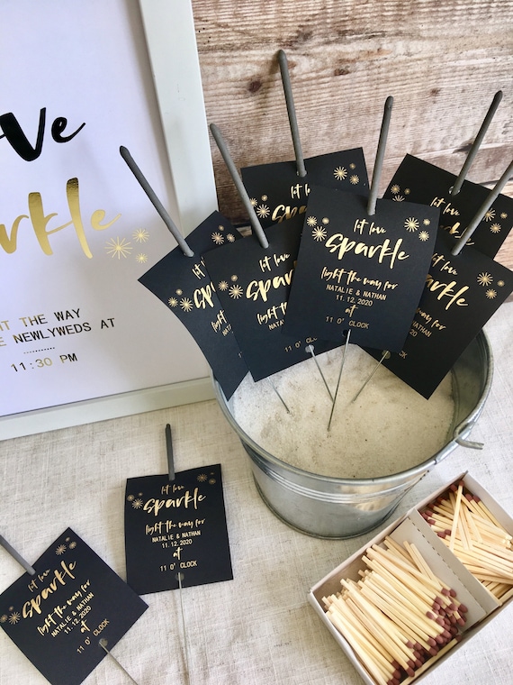 Wedding sparkler tags wedding sparklers light the way let | Etsy