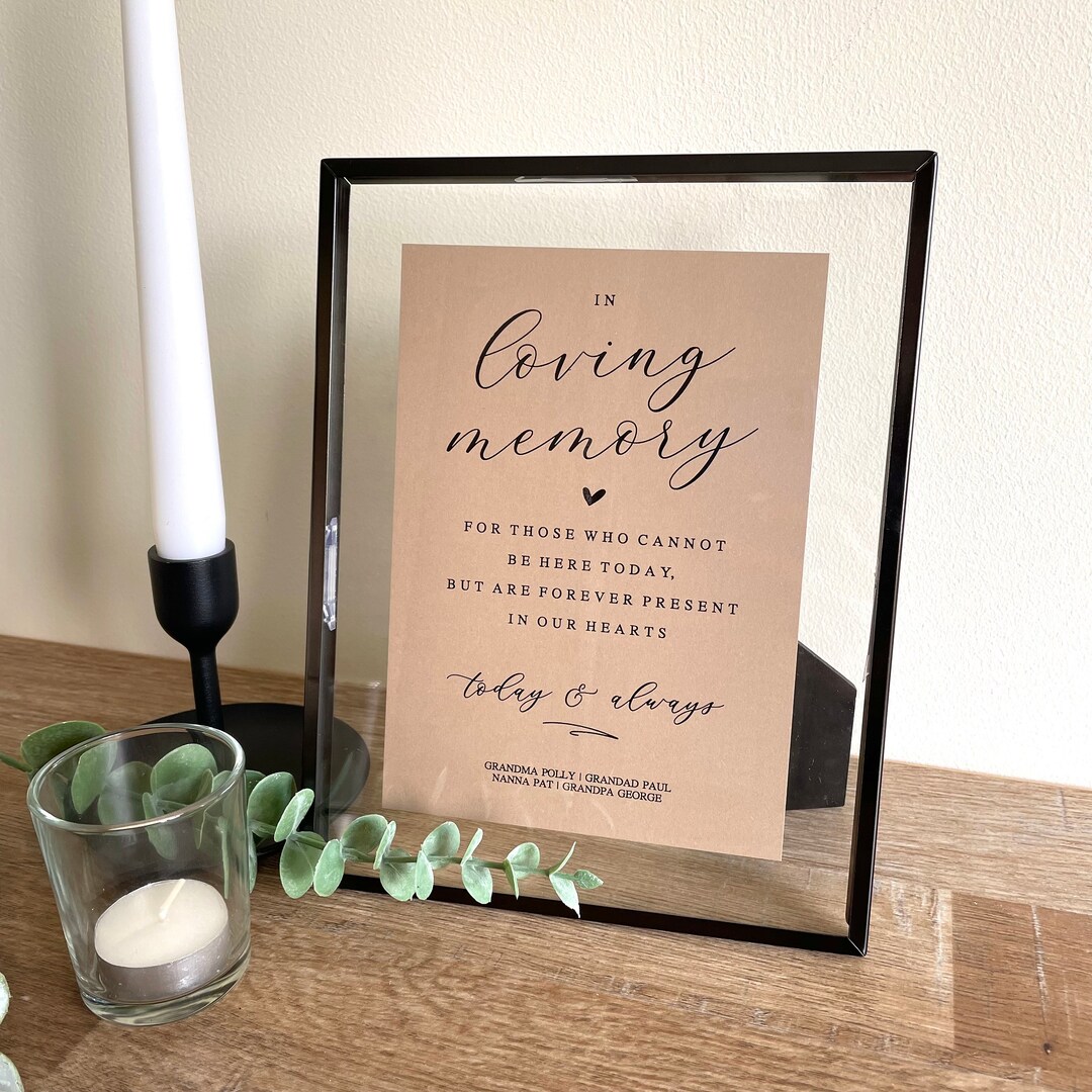 Wedding Memory Sign, in Loving Memory Sign, in Loving Memory Wedding ...