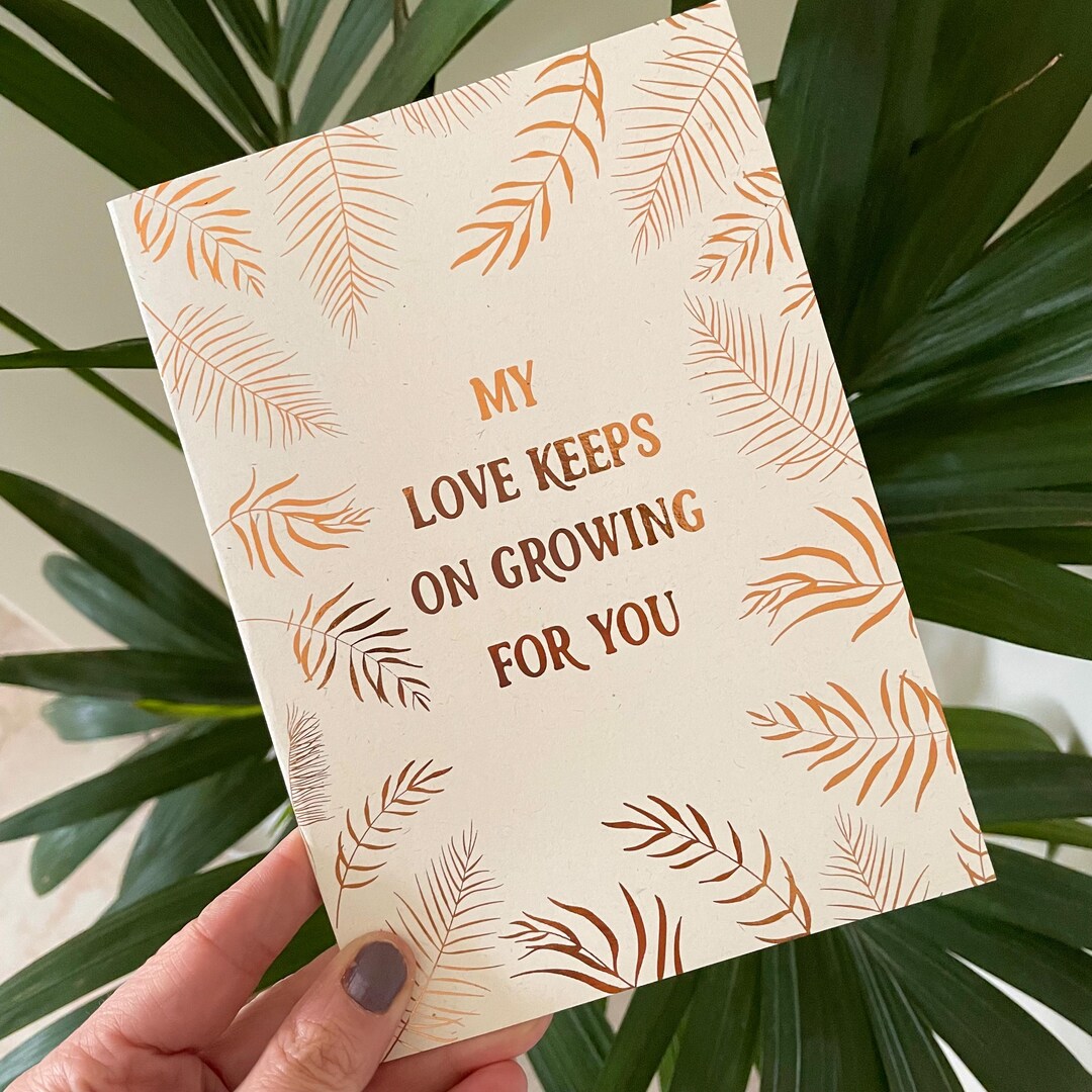 Love Card, Plant Card, Leaf Card, Card for Him, Card for Boyfriend ...