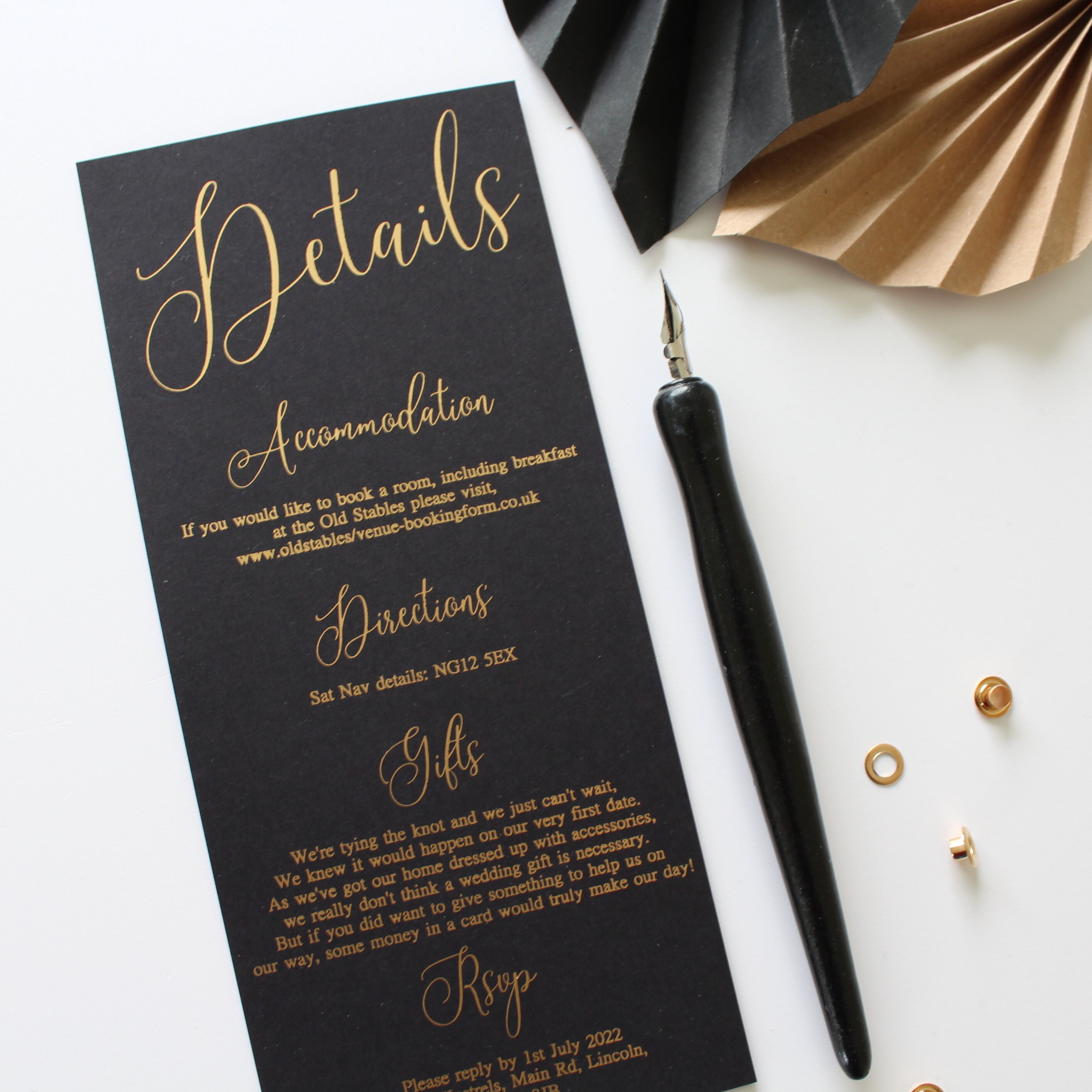 Wedding Details Card Wedding Info Card Wedding Accommodation Etsy UK