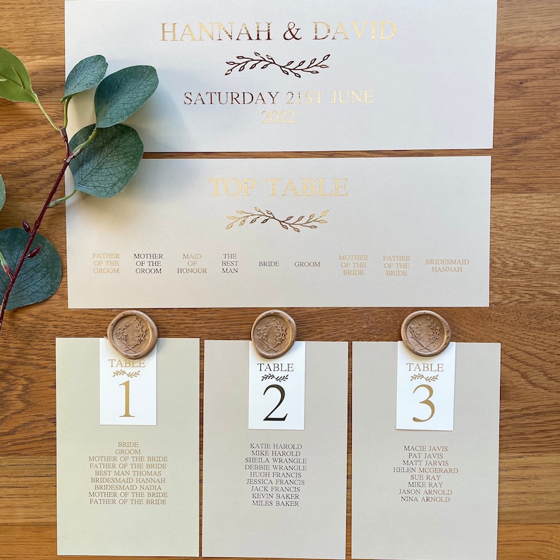 Gold Wedding Table Plan Gold Seating Chart Table Plan - Etsy UK