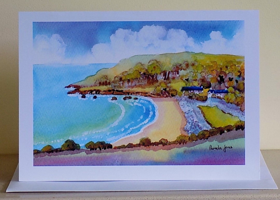 Pwll Du Bay Art Card: Gower South Wales Watercolor Greeting Card - Etsy