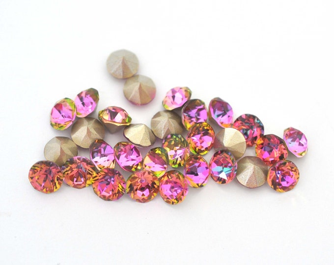 Pink Skies 8mm Chatons Round Glass Rhinestones, DIY Craft Crystals - 6 ...