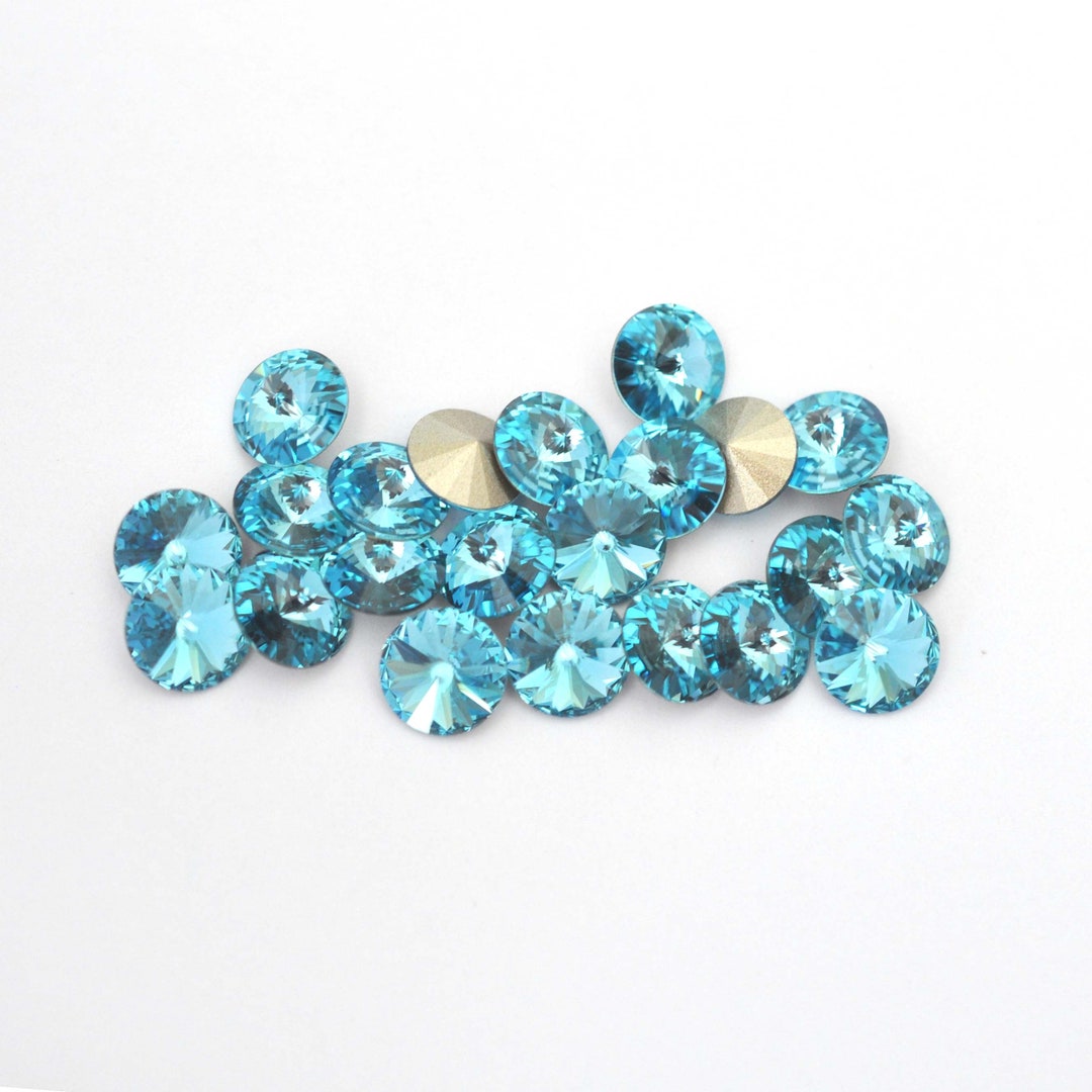 Aquamarine (aqua) 39ss 1122 Rivoli 8mm Barton Crystals - Multiple Pack ...