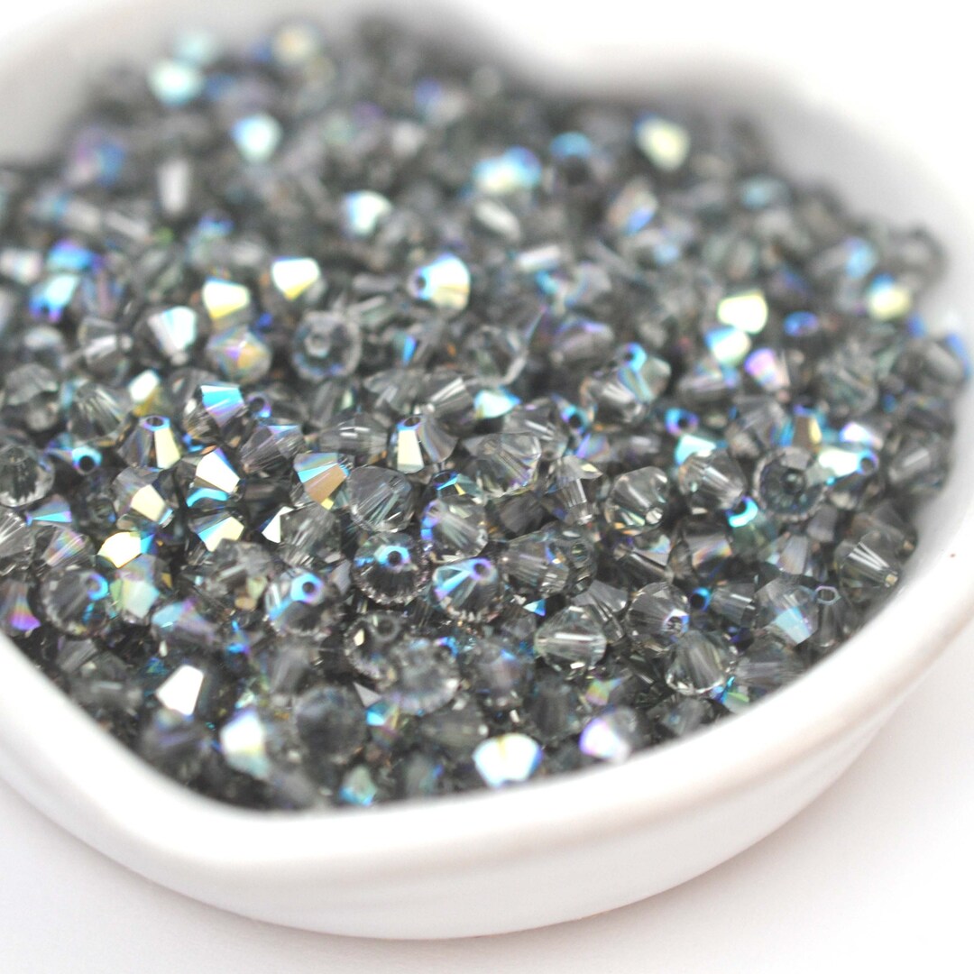 Black Diamond AB 4mm & 6mm Bicone Beads, Barton Crystal - Bicones ...
