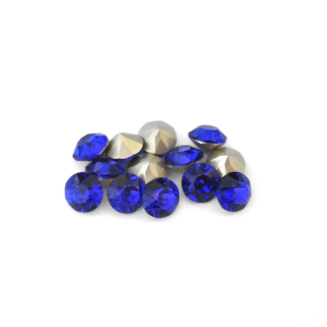 Cobalt Blue 8mm Chatons Round Glass Rhinestones, DIY Craft Crystals - 6 ...