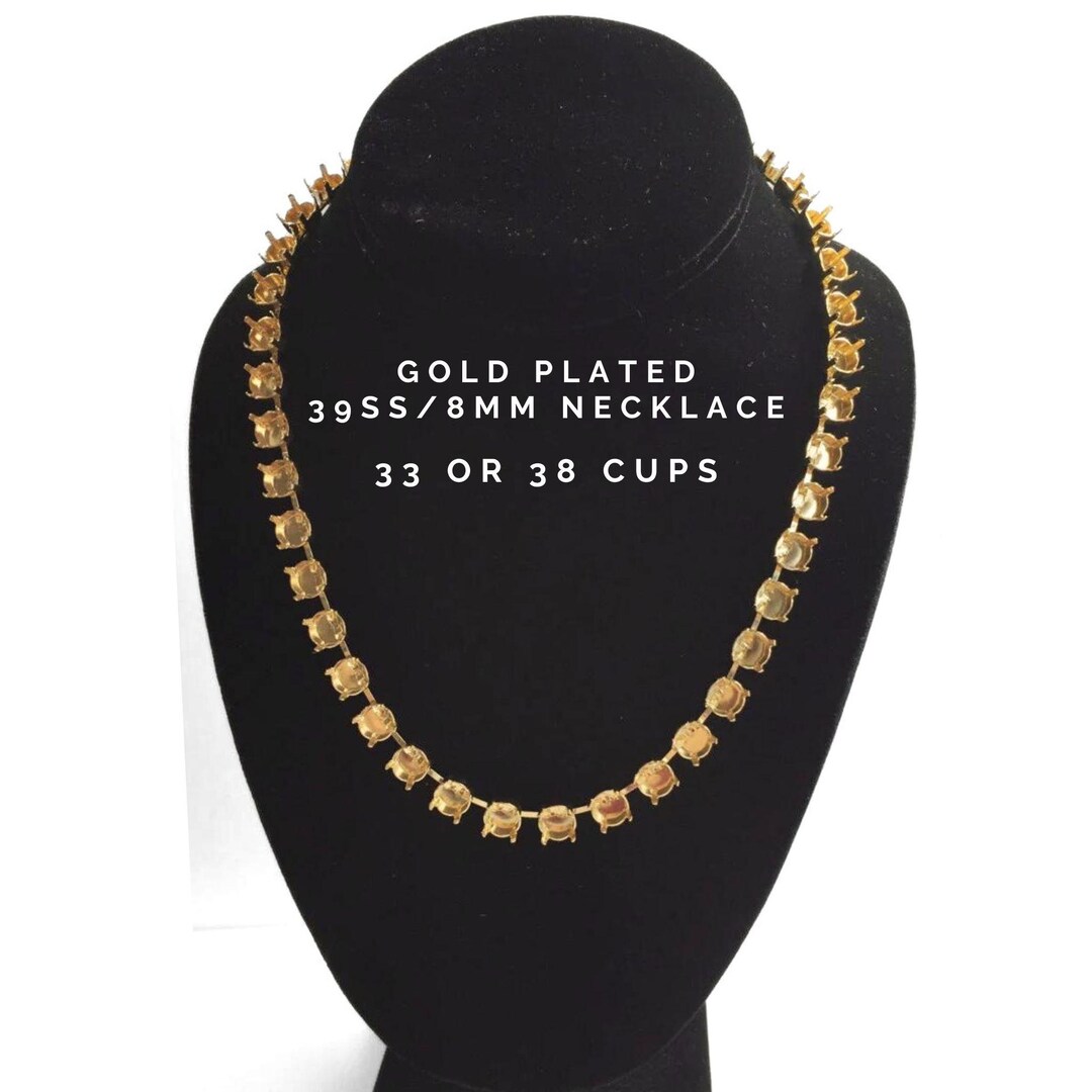 Gold Plated Cup Chain Necklace for 39SS or 8MM Crystals- DIY Jewelry ...