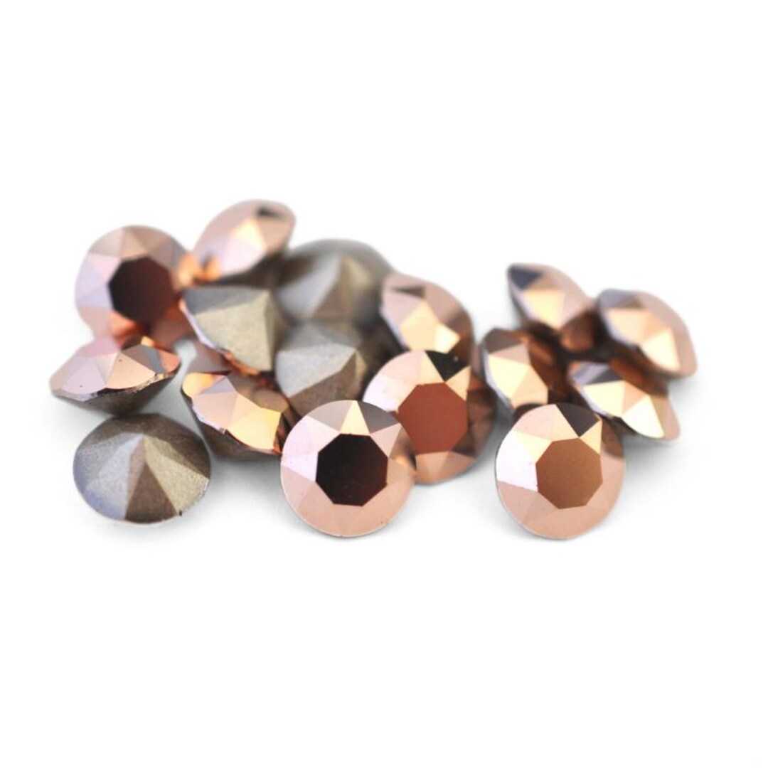 Rose Gold 39ss 1088 Round Austrian Crystal Pointed Back Chatons, 8mm ...