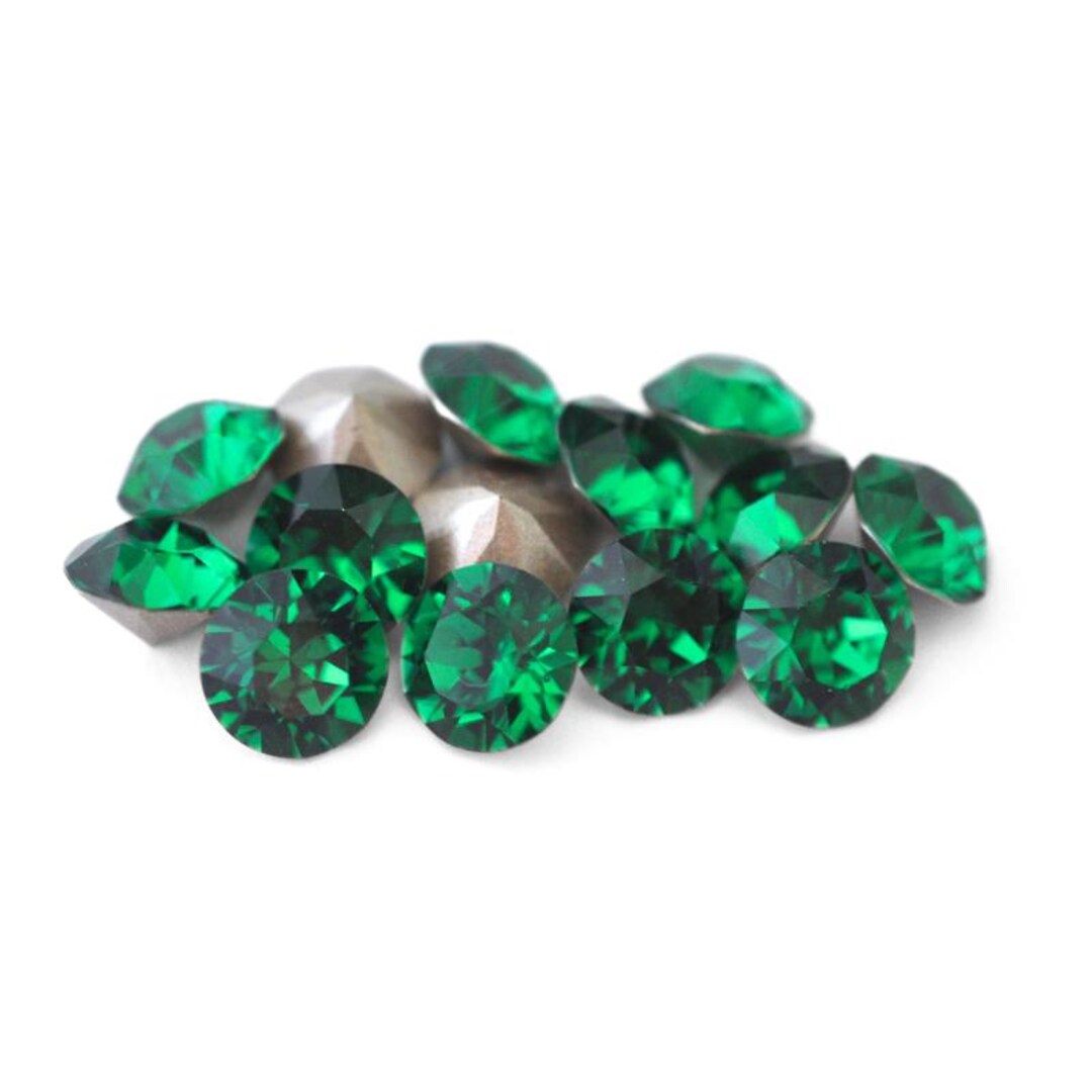 Majestic Green 39ss 1088 Round Austrian Crystal Pointed Back Chatons ...