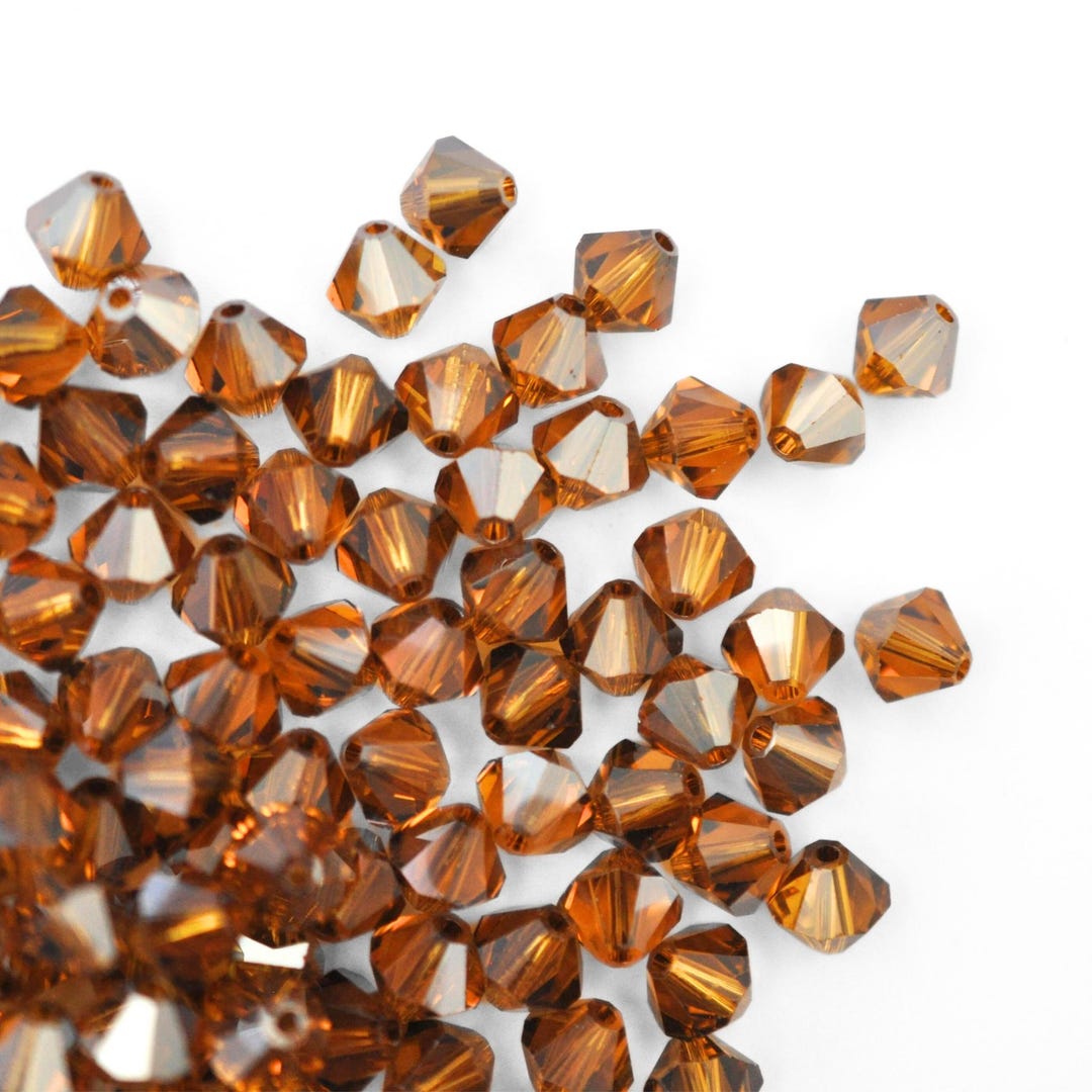 6mm Topaz Satin Bicone 5301 Barton Crystal Beads, Made in Austria, the ...
