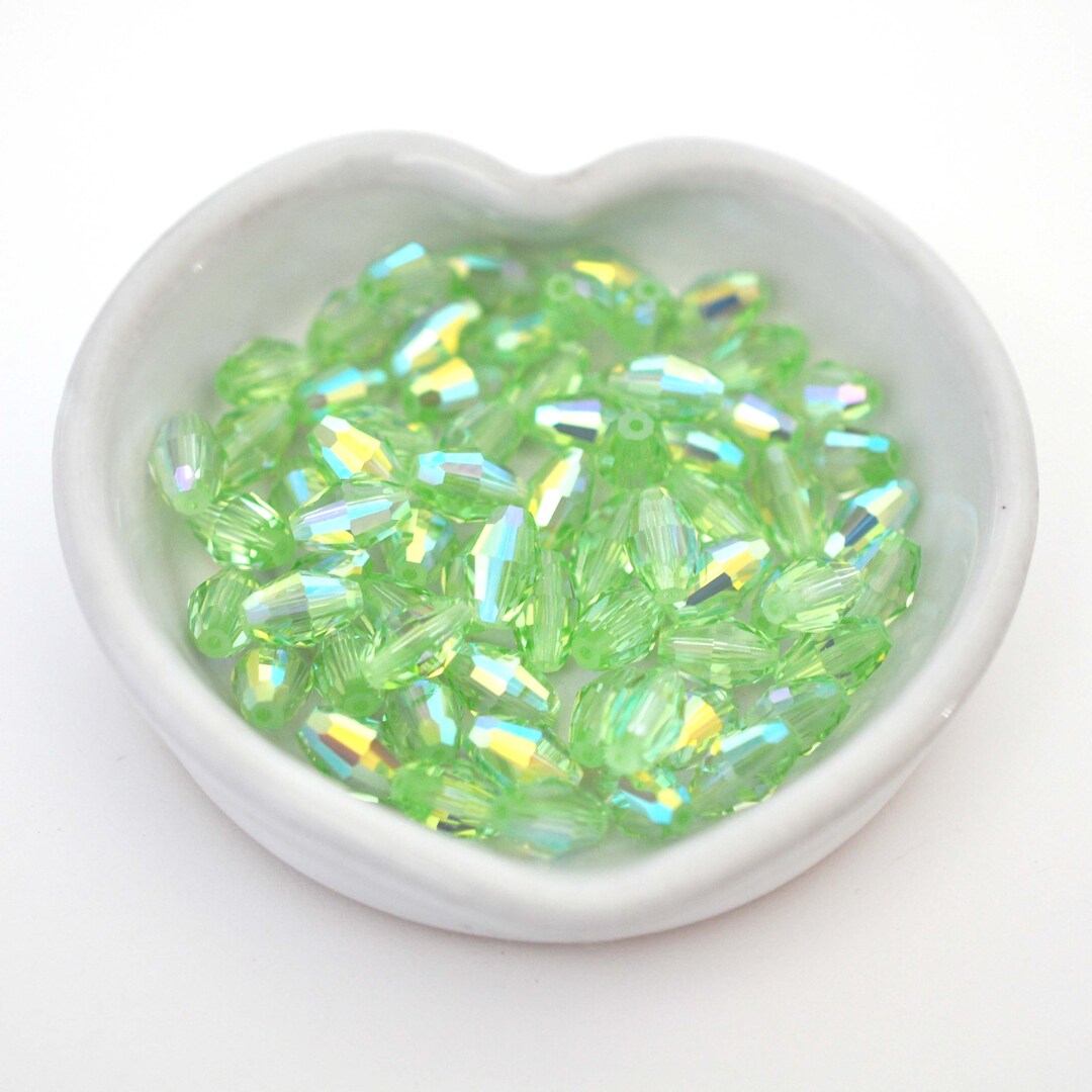 Chrysolite AB 9x6mm Barrel Shape Football Beads 5200 Barton Crystal - 6 ...