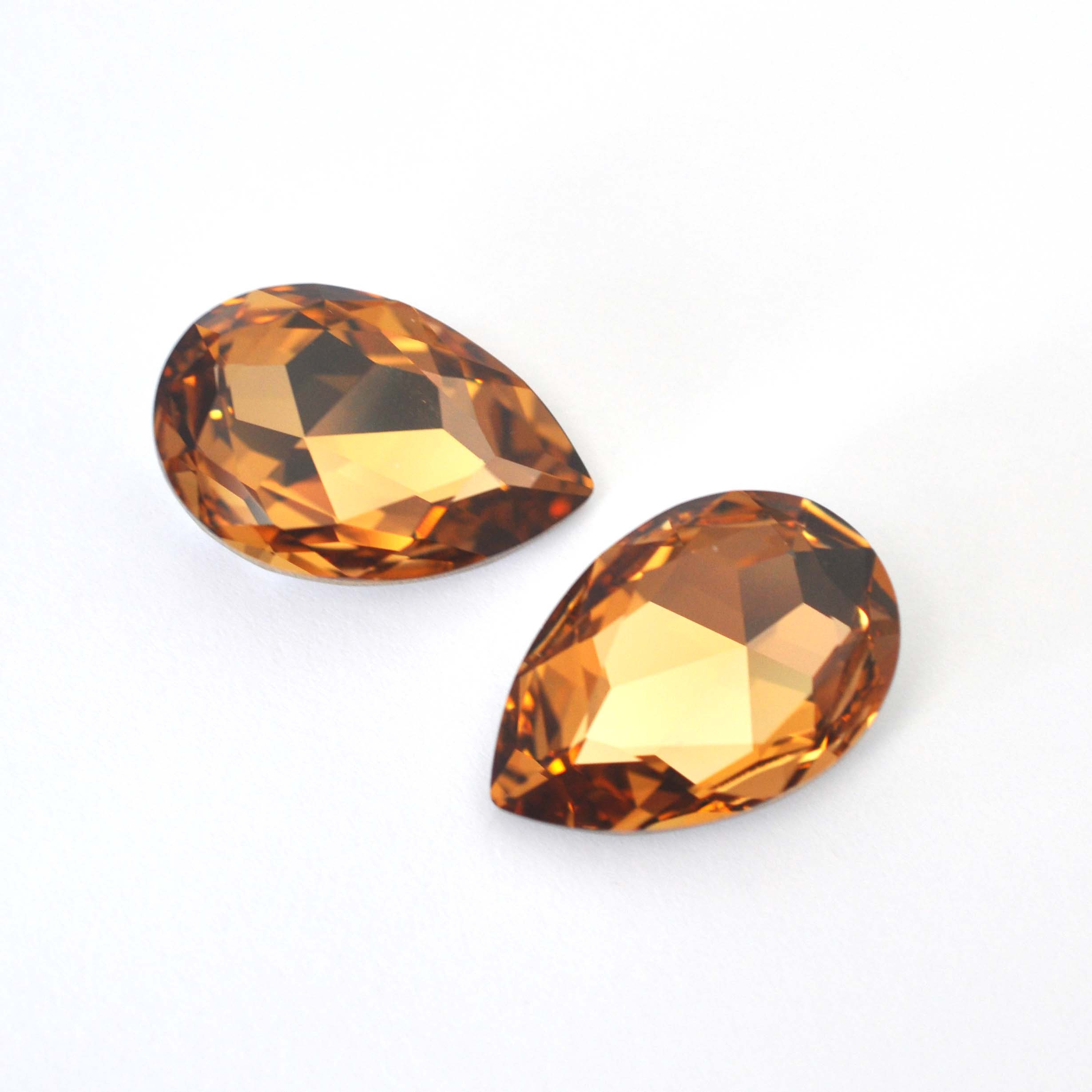 Light Colorado Topaz 30x20mm Pear Shape 4327 Swarovski Crystal | Etsy