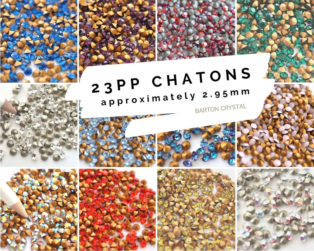 All Colors - 23PP Barton Crystals *small* 2.95MM Round Chaton Rhinestones Article 1100/1012/1028 ...