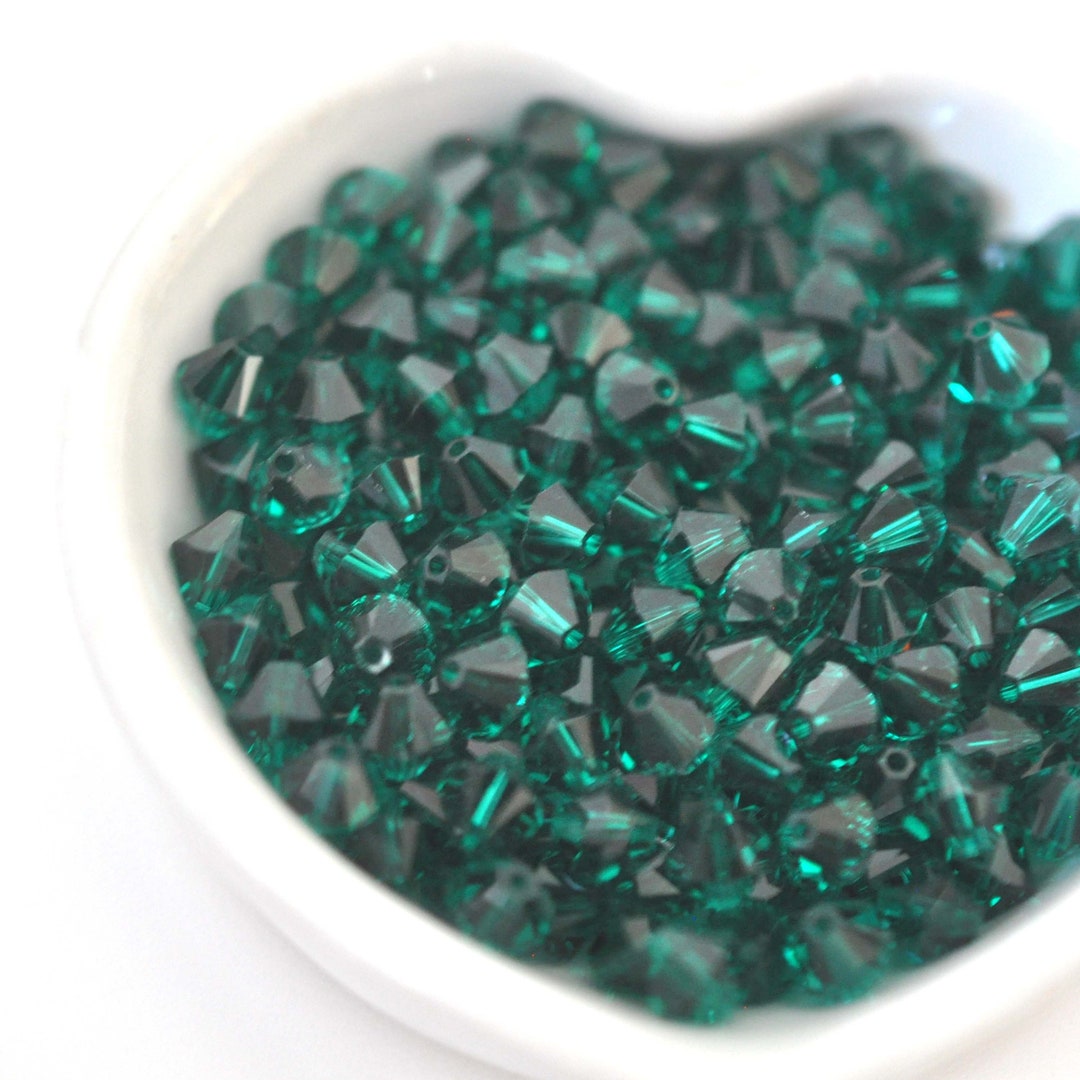 Emerald 4mm, 6mm & 8mm Bicone Beads, Barton Crystal - Bicones Article ...