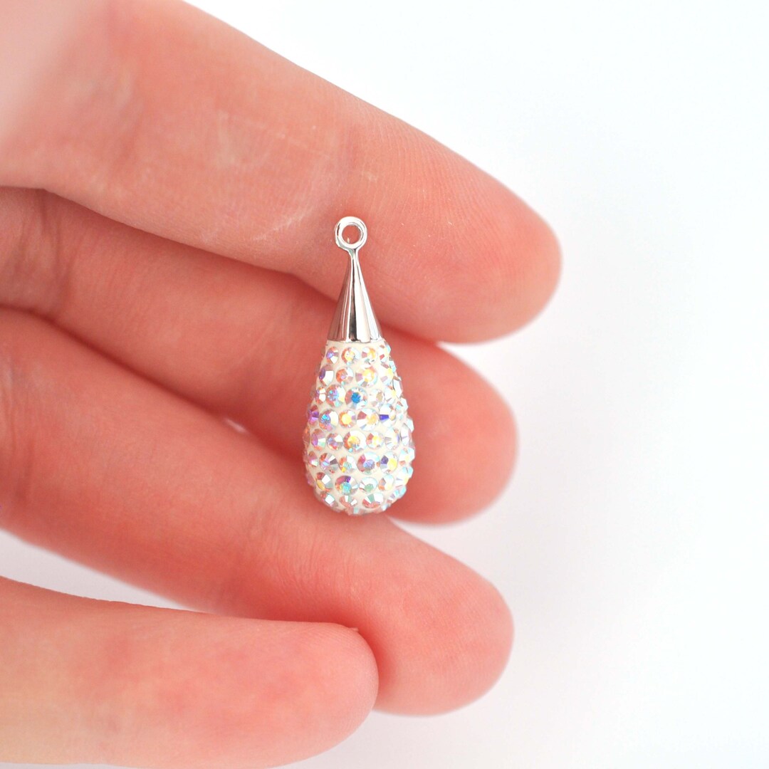 Crystal AB 26mm Pave Raindrop Pendant - Sparkle Raindrop - Barton ...