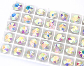 Pink Sunset 8mm Chatons Round Glass Rhinestones, DIY Craft Crystals ...