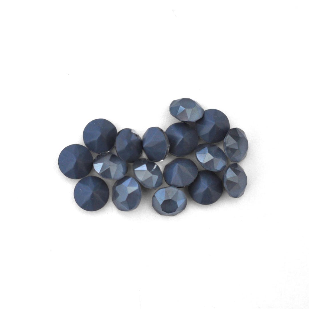 Slate Blue 8mm Chatons Round Glass Rhinestones, DIY Craft Crystals - 6 ...