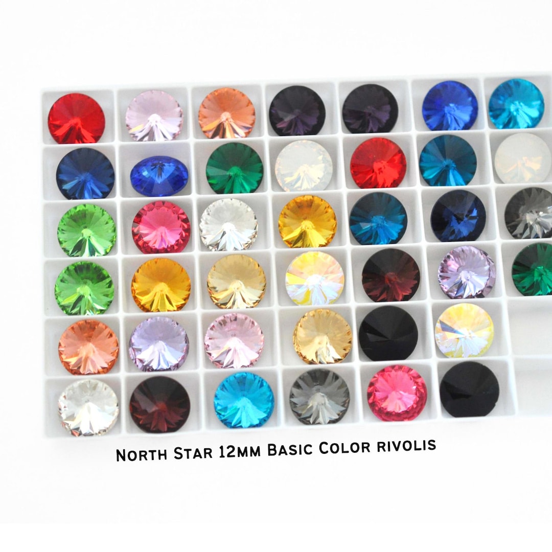 Classic Colors! 12mm Rivoli Round Glass Rhinestones, DIY Craft Crystals ...