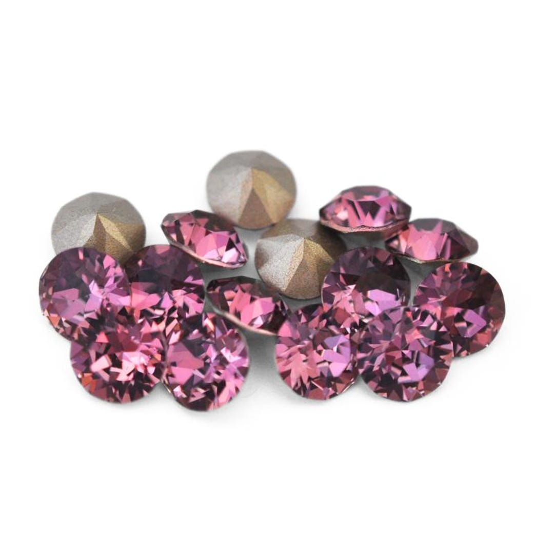 Antique Pink 39ss 1088 Round Austrian Crystal Pointed Back Chatons, 8mm ...