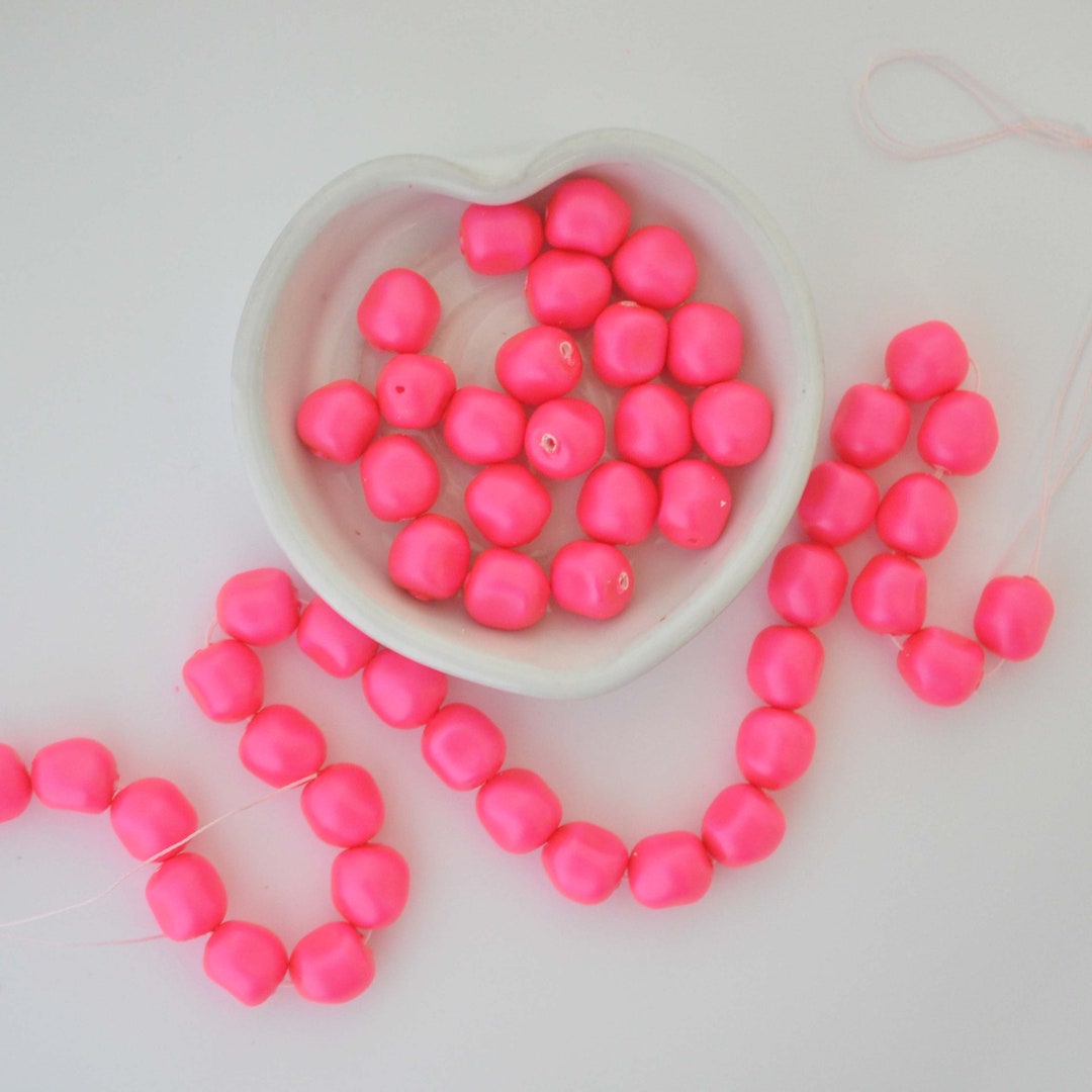Neon Pink Crystal Pearls 10mm 5840 Barton Crystal Pearl Beads, Glass ...