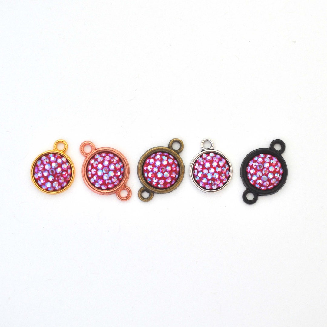 Light Siam Shimmer Round Shape 10mm Double Bail or Single Bail ...