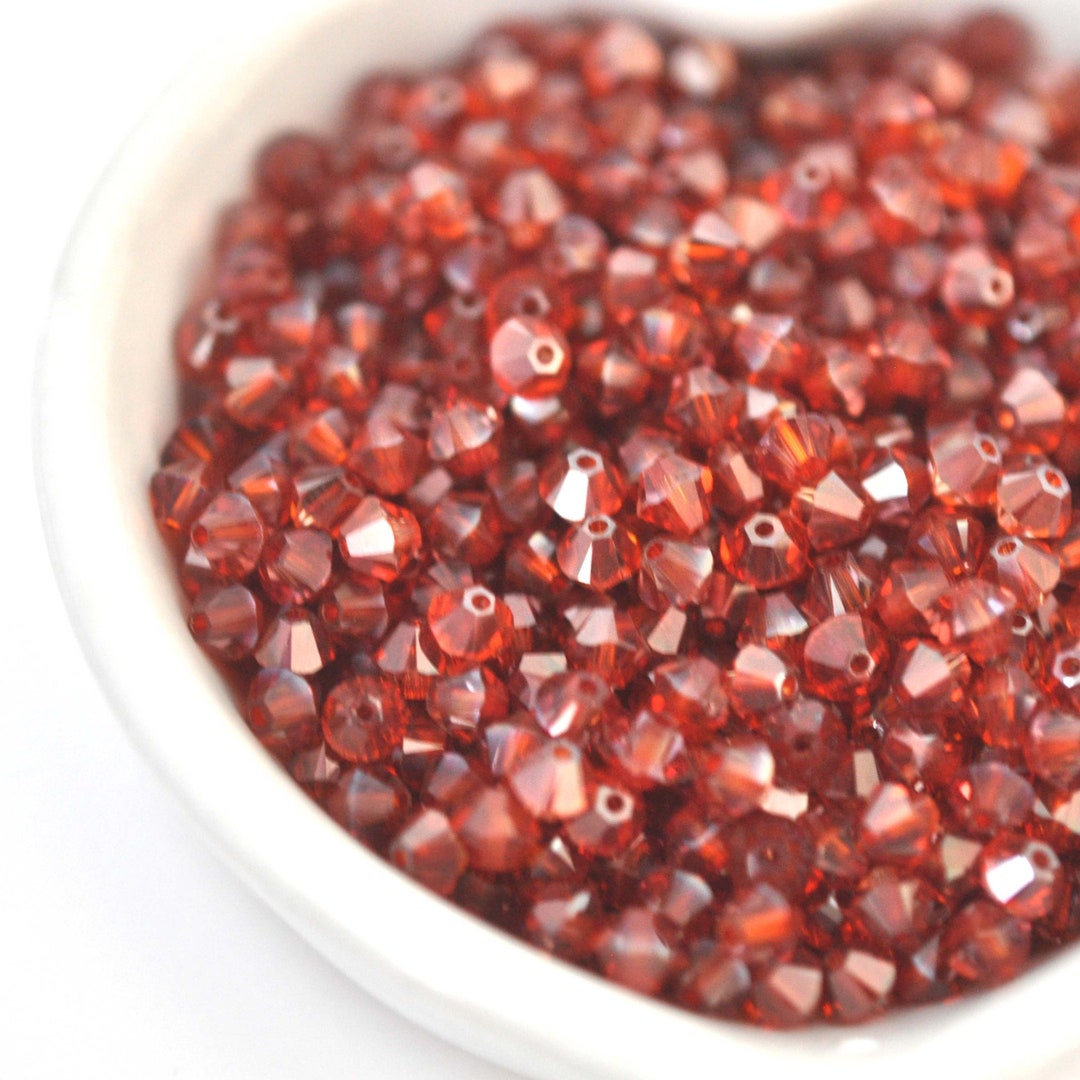 Red Magma 4mm Bicone Beads, Barton Crystal - Bicones Article 5328 ...
