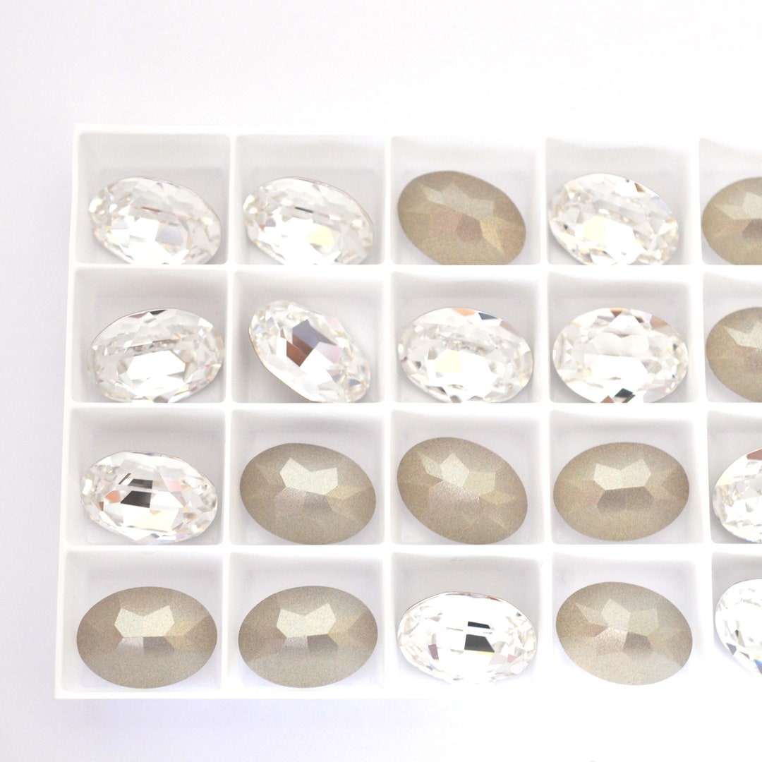 Crystal Clear 18x13mm Oval Shape 4120 Barton Crystal - Multiple Pack ...