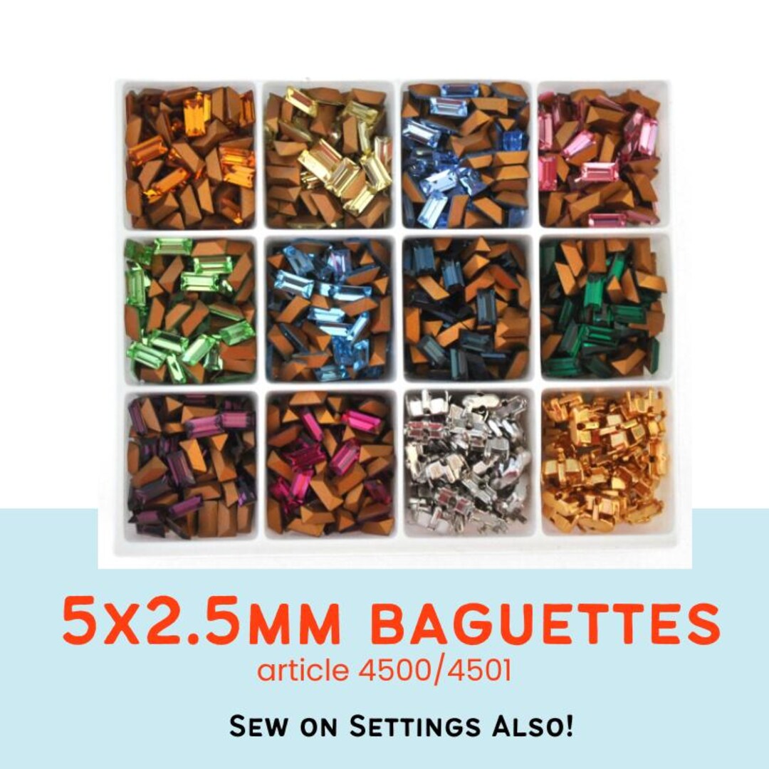 5x2.5mm Baguette 4501 Barton Crystal (austrian, Austria, Nail Art ...