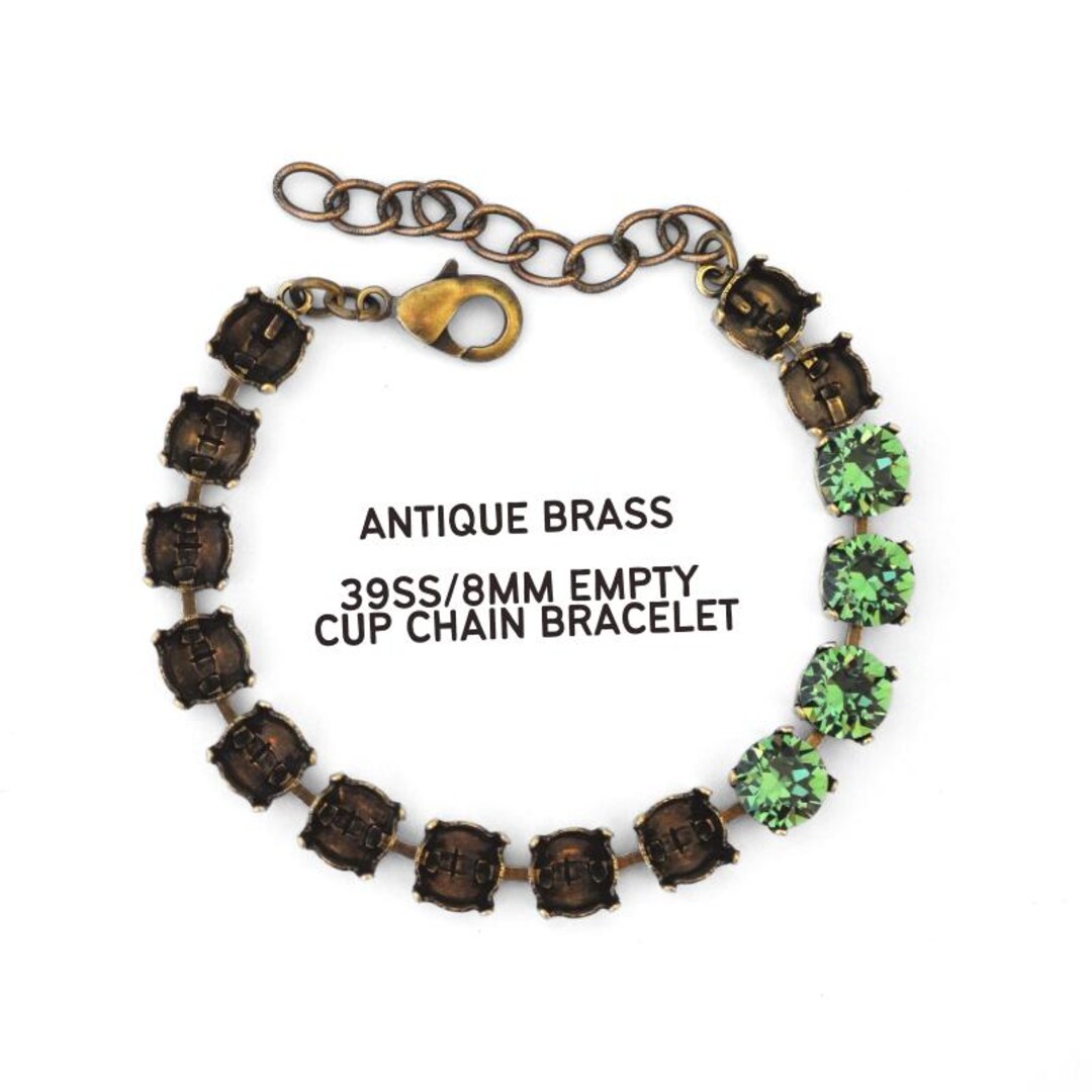 Antique Brass 8mm 39ss Empty Cup Chain Bracelet 1088 DIY Jewelry ...