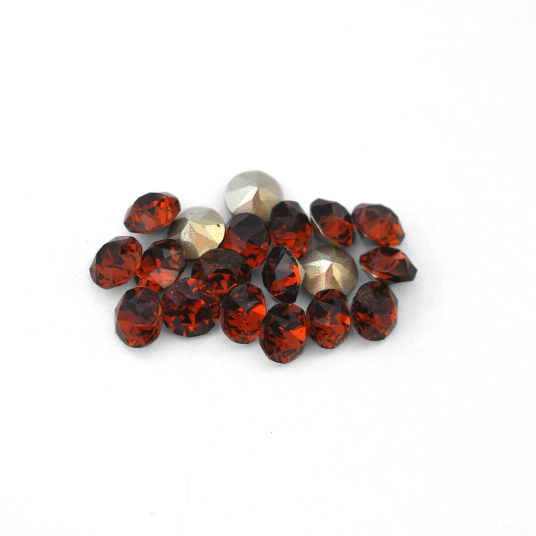 Dark Brown 8mm Chatons Round Glass Rhinestones, DIY Craft Crystals - 6 ...