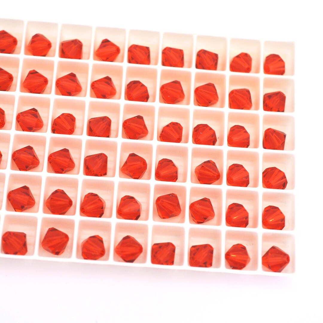 Indian Red 8mm Bicone Beads, Barton Crystal - Bicones Article 5301 ...
