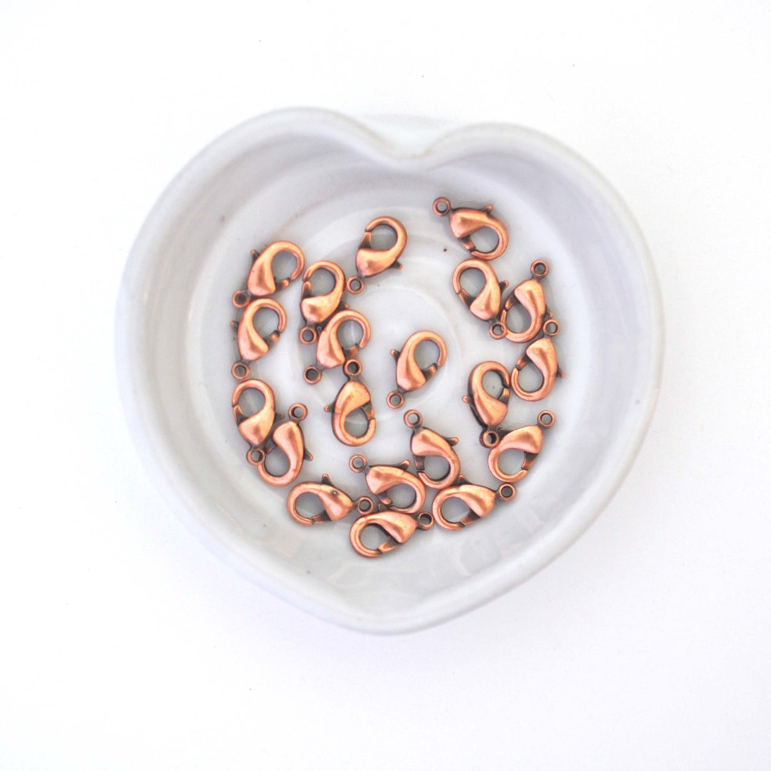 Antique Copper Ox 12x7mm Brass Plated Lobster Clasps - Barton DIY ...