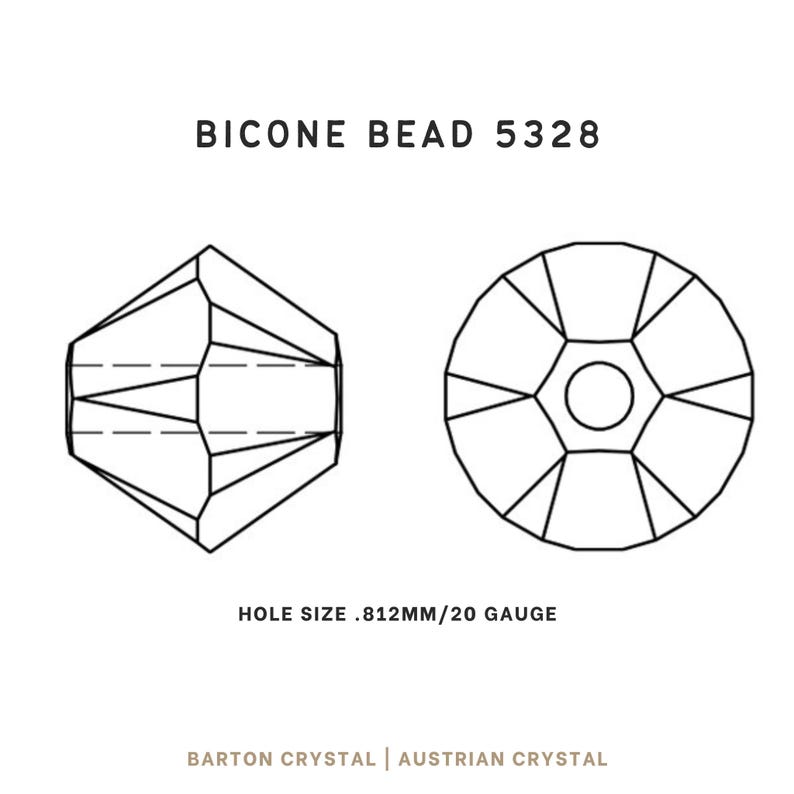 Light Peach CAL Bicone 5301 Barton Crystal Beads, Made in Austria, the ...