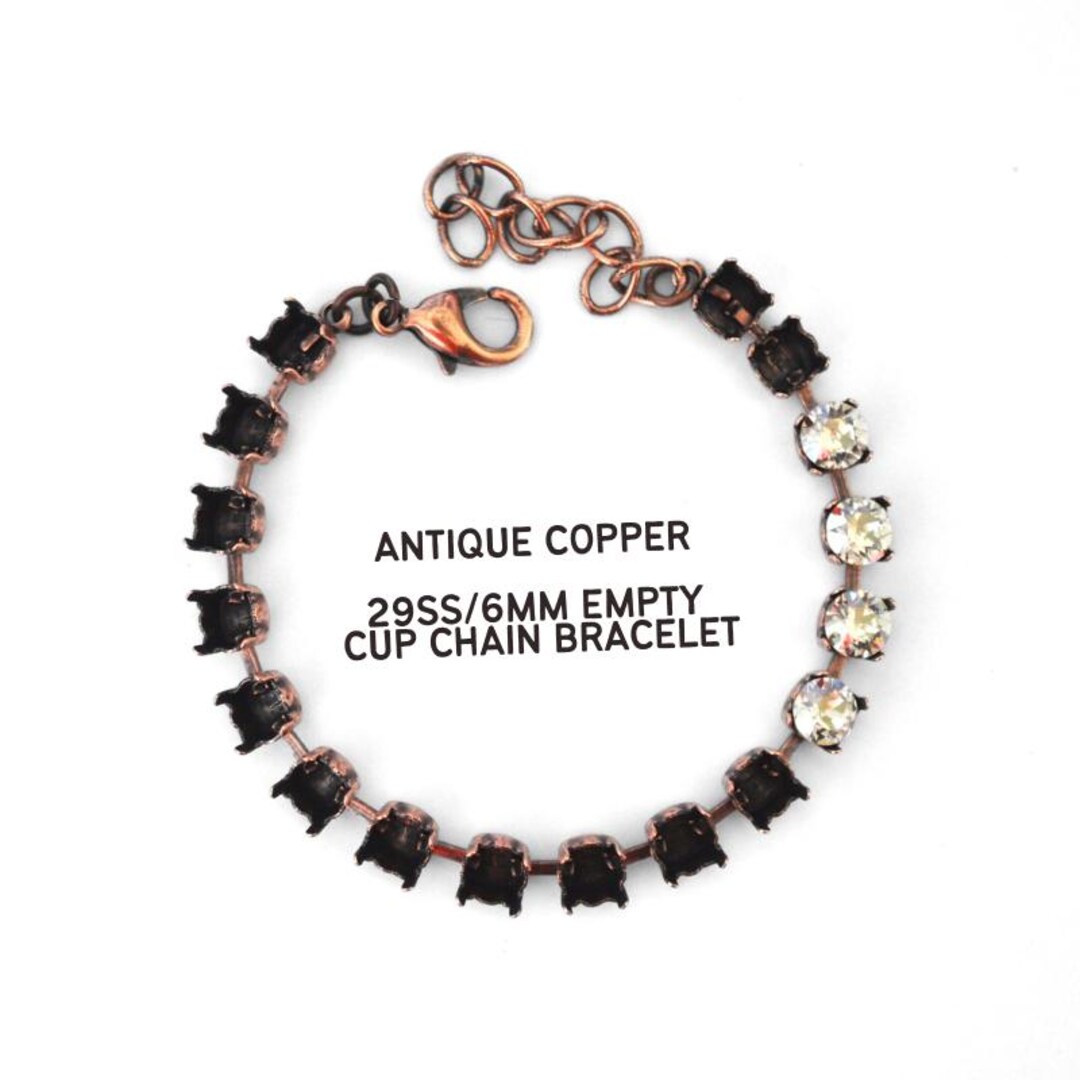 Antique Copper 6mm 29ss Empty Cup Chain Bracelet 1088 DIY Jewelry ...