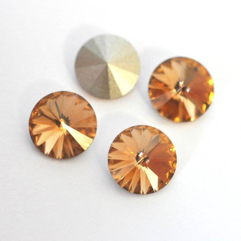 Light Colorado Topaz 12mm Rivoli 1122 Barton Crystal, Made in Austria ...