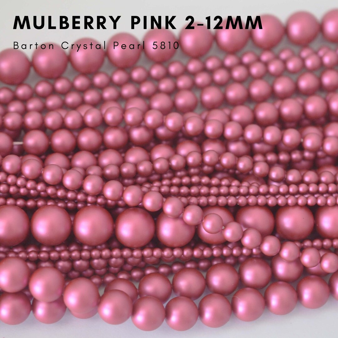 Mulberry Pink 5810 Barton Crystal Pearl Beads, Glass Pearls 2mm, 3mm ...