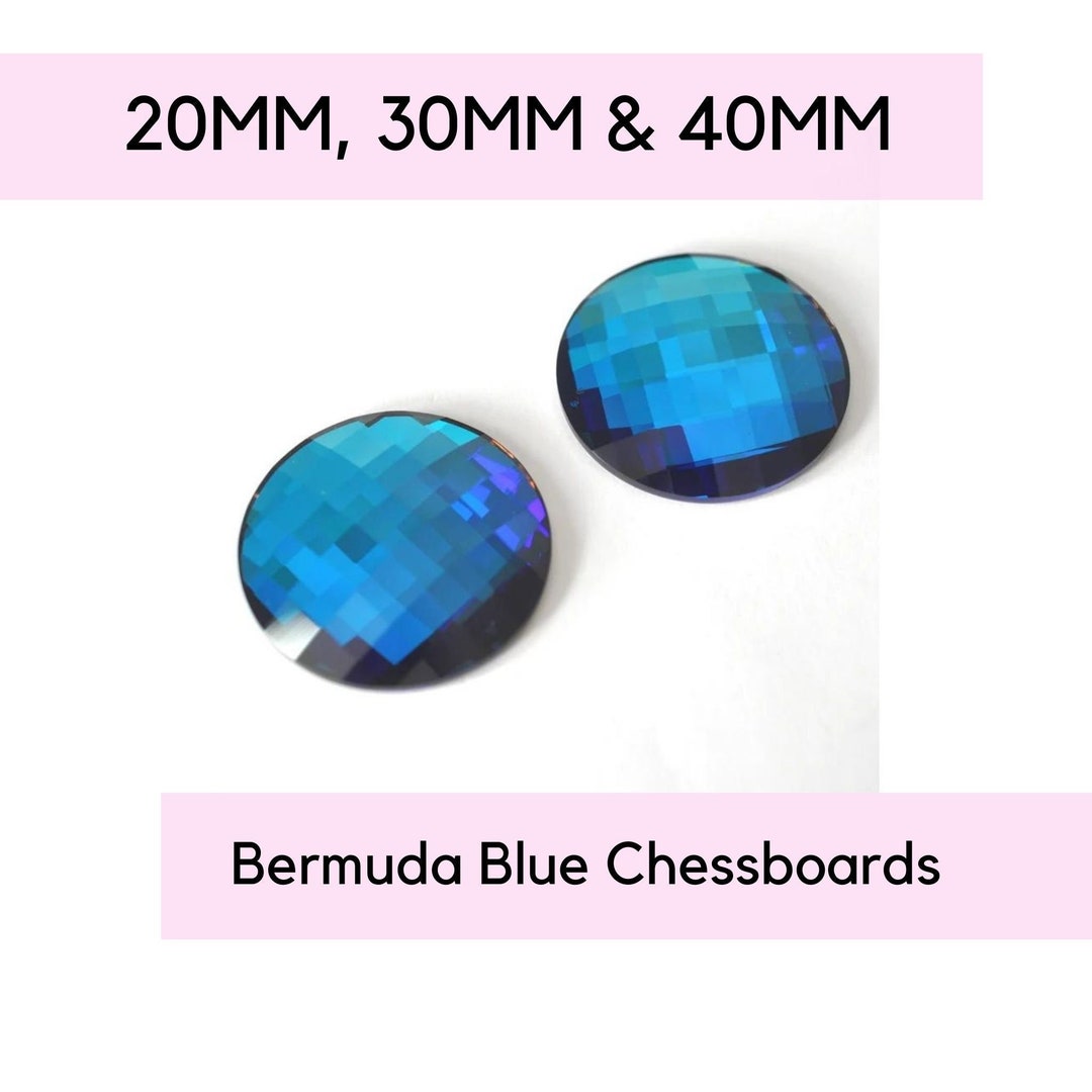Bermuda Blue 20mm, 30mm & 40mm Flatback Chessboard Circle 2035 Barton Crystal - 1 Piece - Etsy