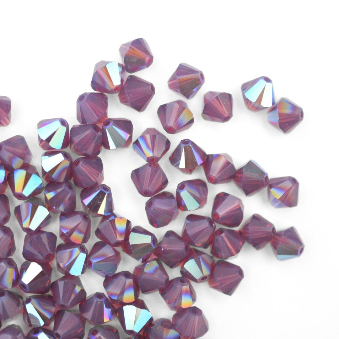 3mm, 4mm & 6mm Cyclamen Opal Shimmer Bicone 5328 Barton Crystal Beads ...