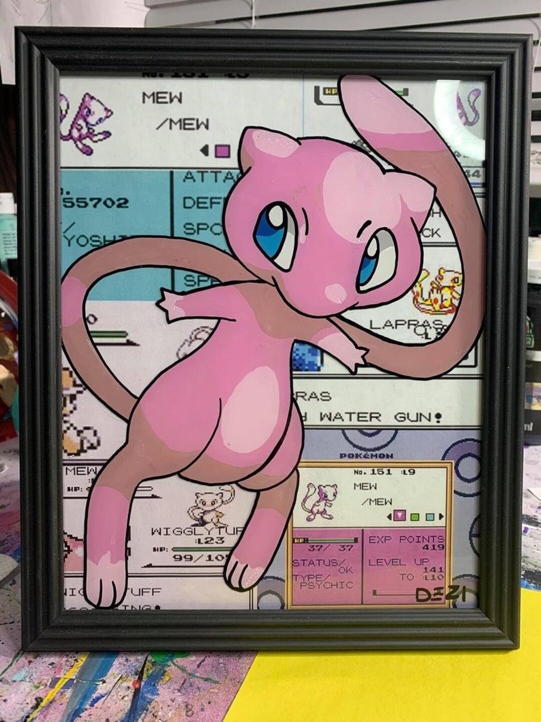 Pokemon - Mew Glass Painting - Etsy
