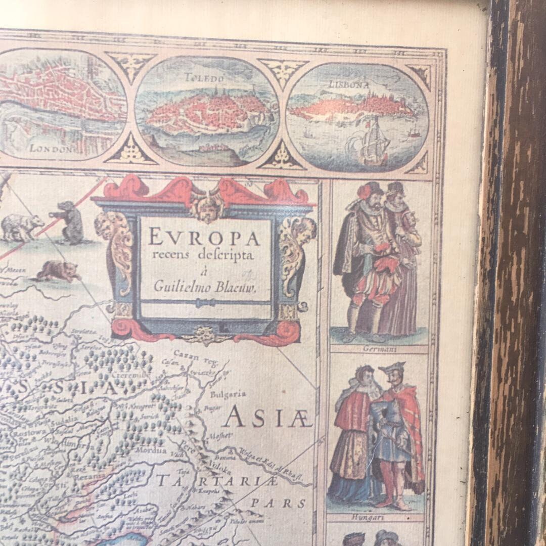 Two Vintage Antique Framed Maps - Etsy