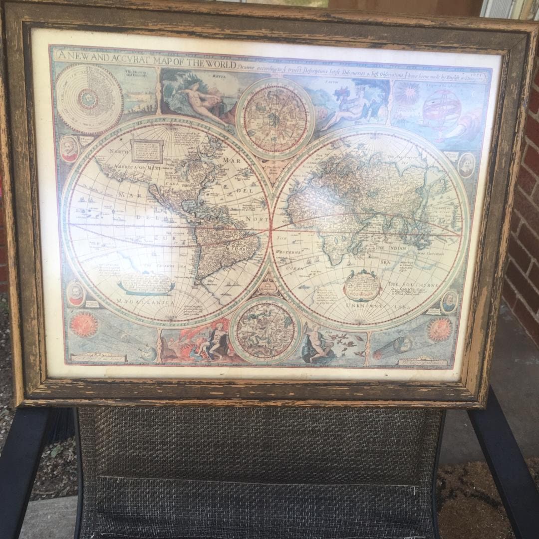 Two Vintage Antique Framed Maps - Etsy