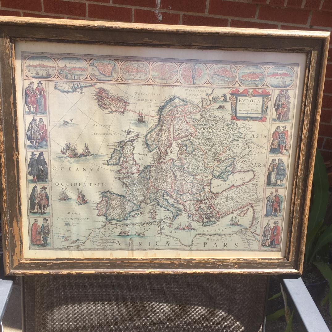 Two Vintage Antique Framed Maps - Etsy