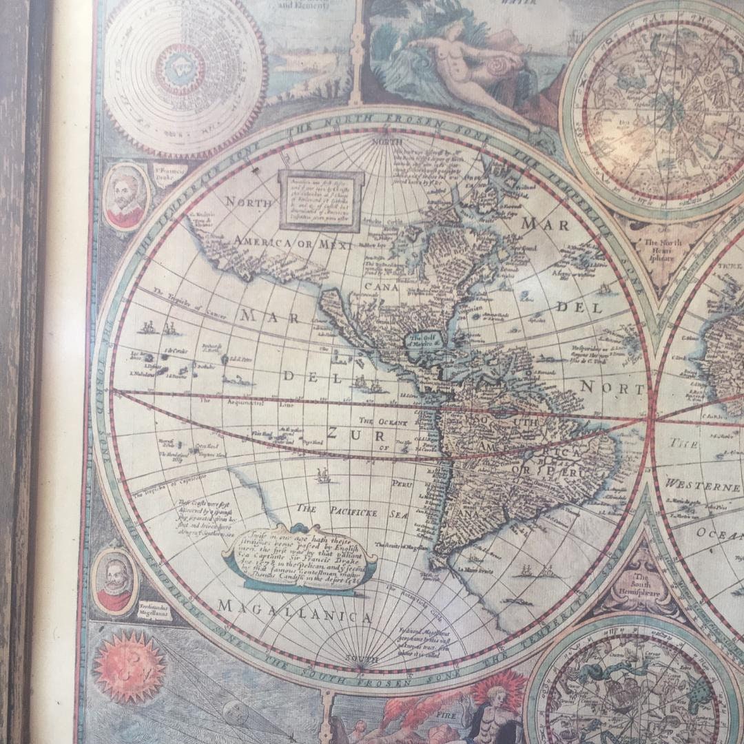 Two Vintage Antique Framed Maps - Etsy