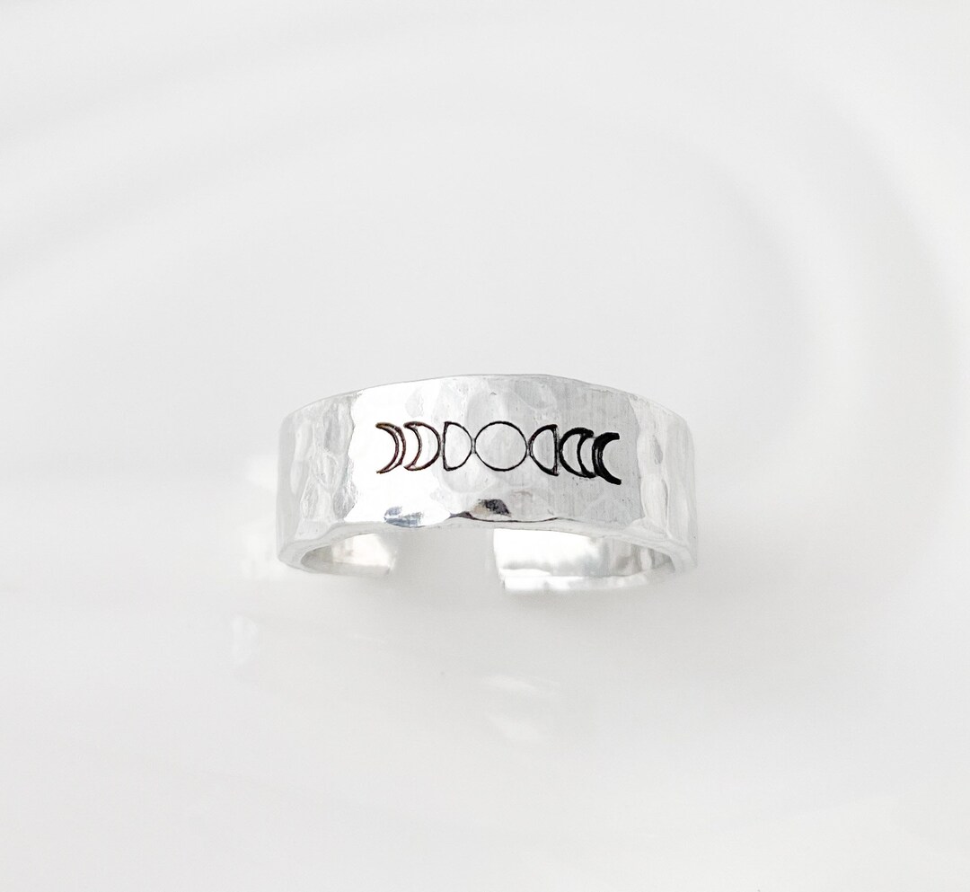 Celestial Ring, Moon Phase Ring, Celestial Jewelry, Crescent Moon Ring ...