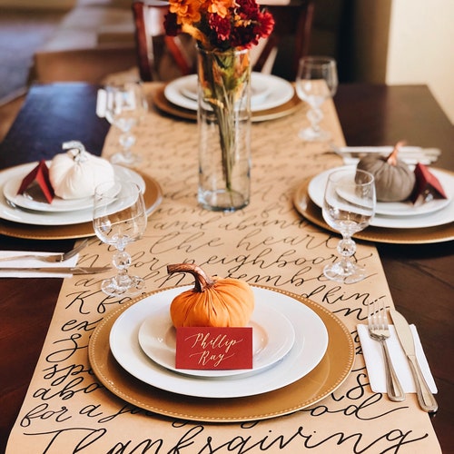 Custom Handlettered Calligraphy Kraft Paper Table Runner - Etsy Canada