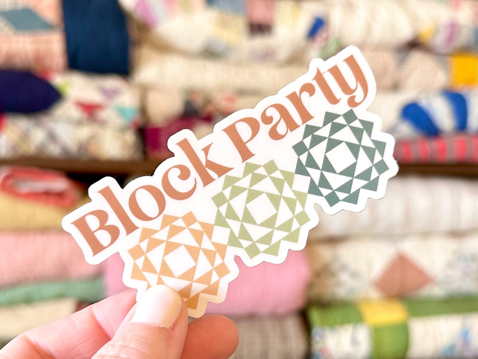 Block Party Sticker | Quilt Block Sticker | Die Cut | Vinyl ...