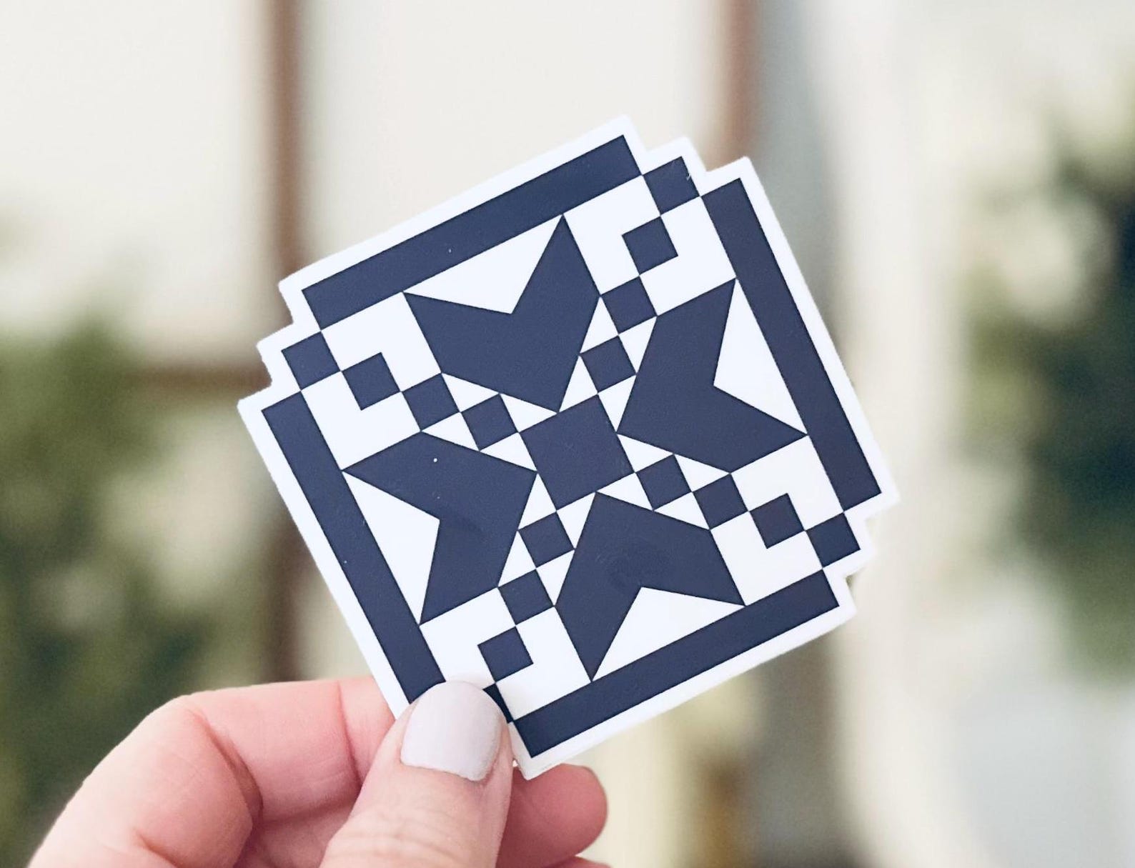 Quilt Block Sticker | 5 Color Choices | Waterproof Vinyl - Etsy