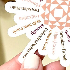 Quilt Block Names Sticker | Waterproof Vinyl - Etsy